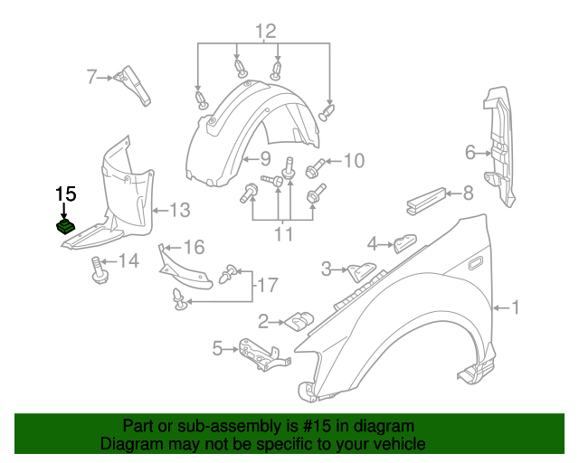 Wheelhouse Liner U-Nut - Audi (N-909-591-01) | Audi USA Par