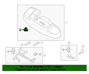 2006-2017 Volkswagen Engine Cover Grommet 07C-133-588-G | Wolfsburg ...