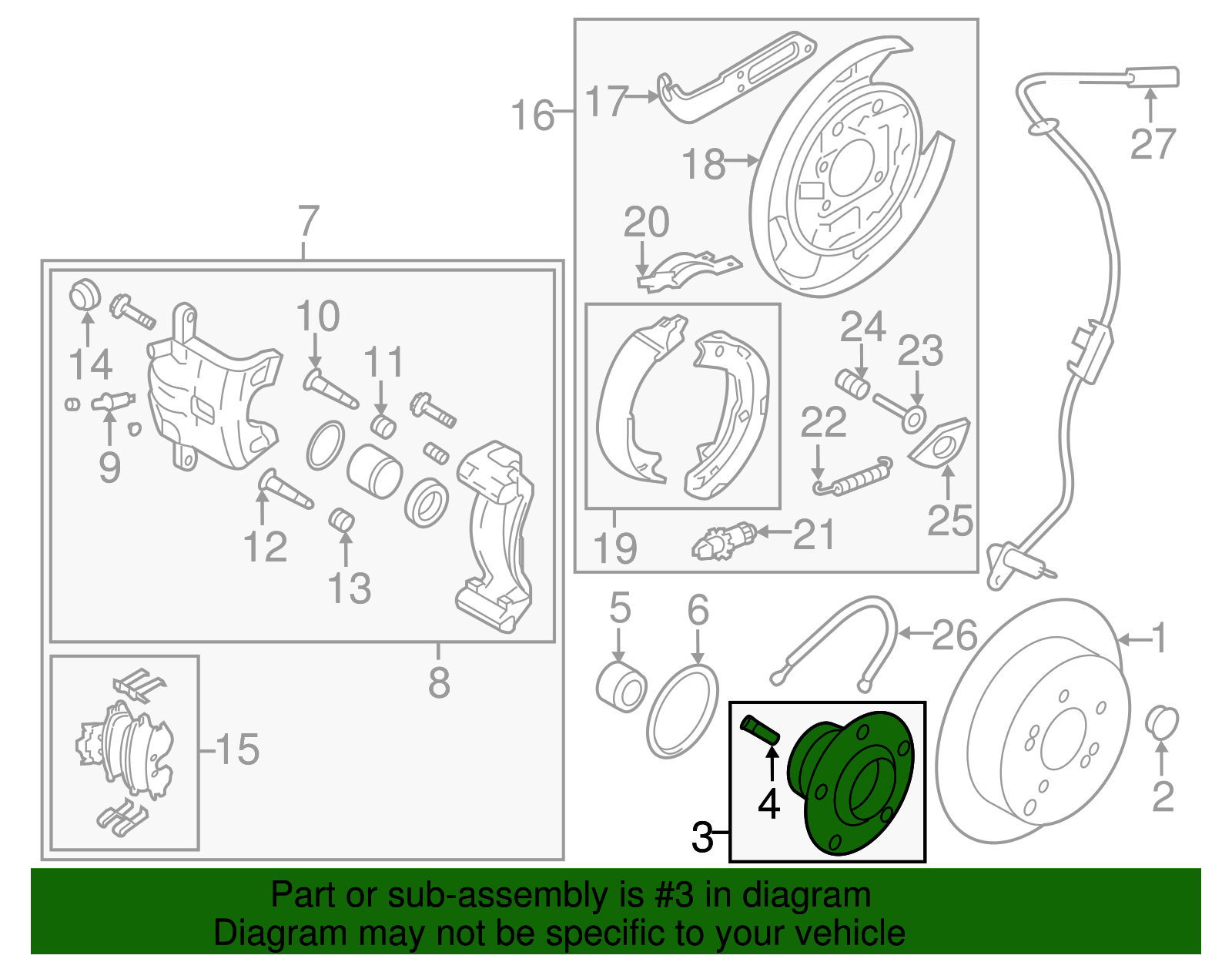 Genuine Hub Assembly for 2005-2015 Hyundai Tucson | Part# 52710-2E500 ...