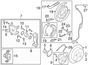 Genuine Brake Pads Rear for 2010-2013 Hyundai Tucson | Part# 58302 ...