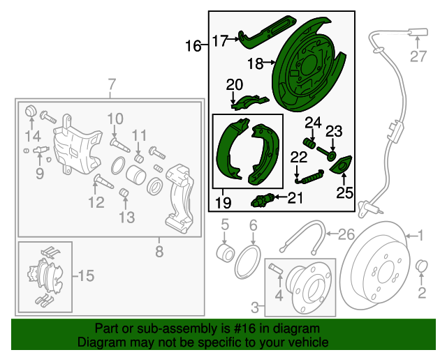 58250-2S300 - Parking Brake Assembly 2010-2015 Hyundai Tucson ...