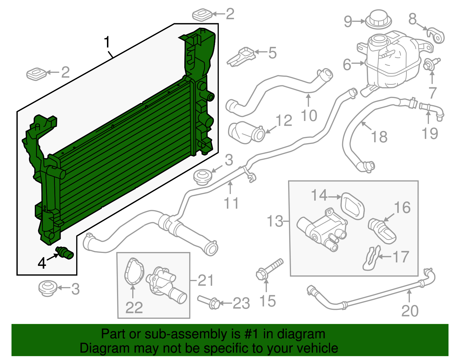RAD-80 - Motorcraft™ Radiator 2012-2014 Ford Edge | Ford Parts Direct