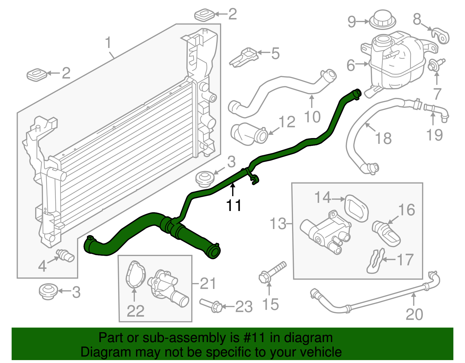 KM-5275 - High-Quality Motorcraft™ Radiator Coolant Hose for 2012-2014 ...