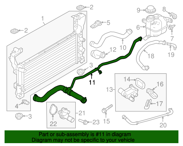 2012-2014 Ford Edge Hose - Radiator DT4Z-8260-A | OEM Parts Online