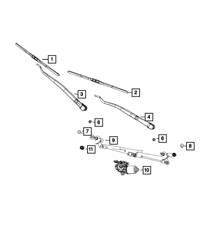 2014-2025 Mopar Front Wiper Blade, Left 68194931AB | Mopar eStore