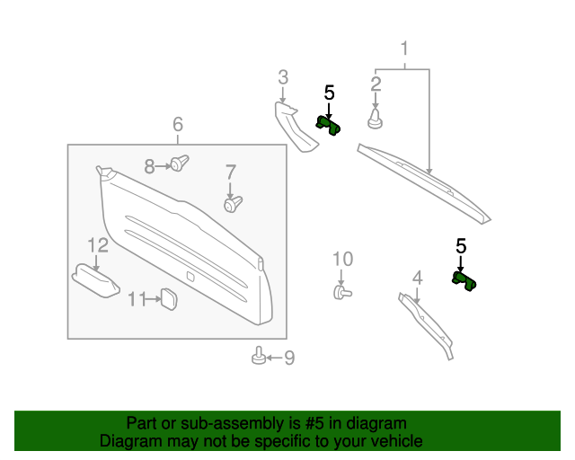 2008-2018 Subaru Side Trim Panel Clip 94383FG000 | Subaru Parts Store