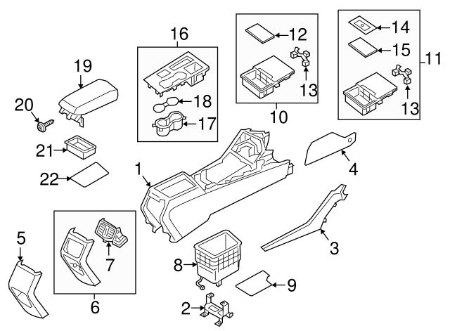 2017-2019 Kia Optima Storage Box 84630 D4000WK | QuirkParts