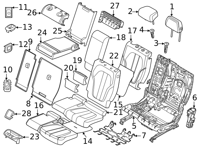 52-20-7-437-543 - Seat Frame 2019-2024 BMW X7 | BMW OEM Parts