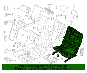 52-20-7-437-543 - Seat Frame 2019-2025 BMW X7 | BMW OEM Parts