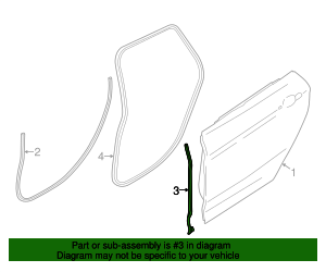 51337332884 - 2014-2019 BMW Front Weather-Strip (51-33-7-332-884 ...