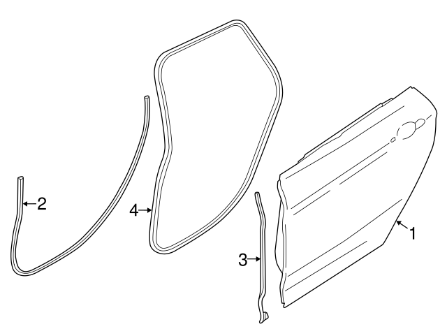 51337332884 - 2014-2019 BMW Front Weather-Strip (51-33-7-332-884 ...