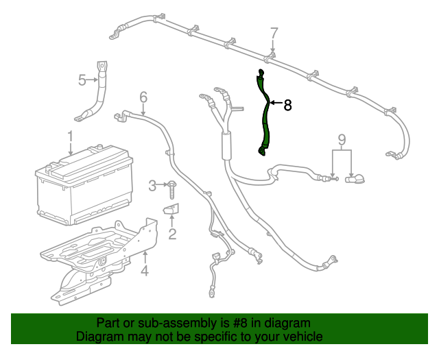 2011-2019 GM Negative Battery Strap 23249195 | Auto Parts Express