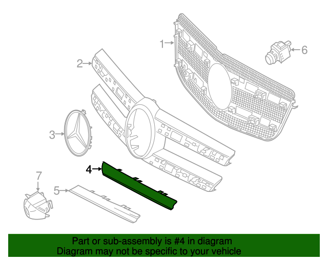 166-888-18-85-64 - Upper Molding 2017-2019 Mercedes-Benz | Mercedes ...