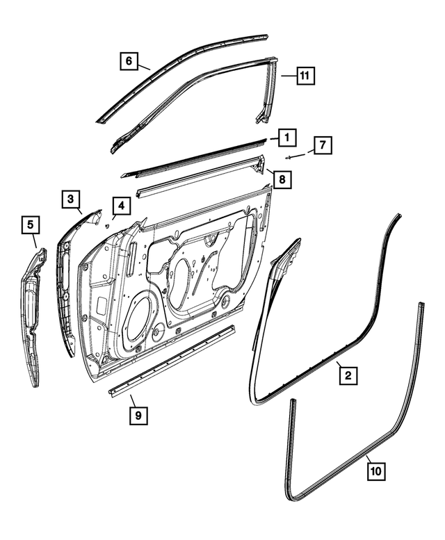 2008-2021 Dodge Challenger Front Door Belt Outer Weatherstrip, Left ...