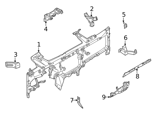 2021-2023 Ford Reinforced Beam ml3z1504545c | TascaParts.com