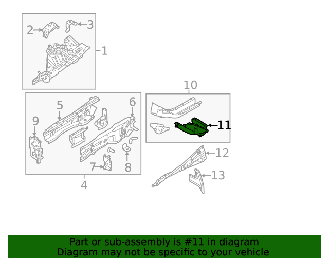 57197-WB001 - Floor Pan Reinforcement 2016-2020 Toyota ...
