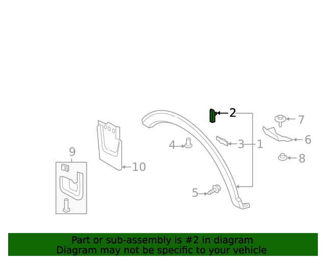 2017-2022 Ford Wheel Opening Molding Retainer Clip -W718240-S300 ...
