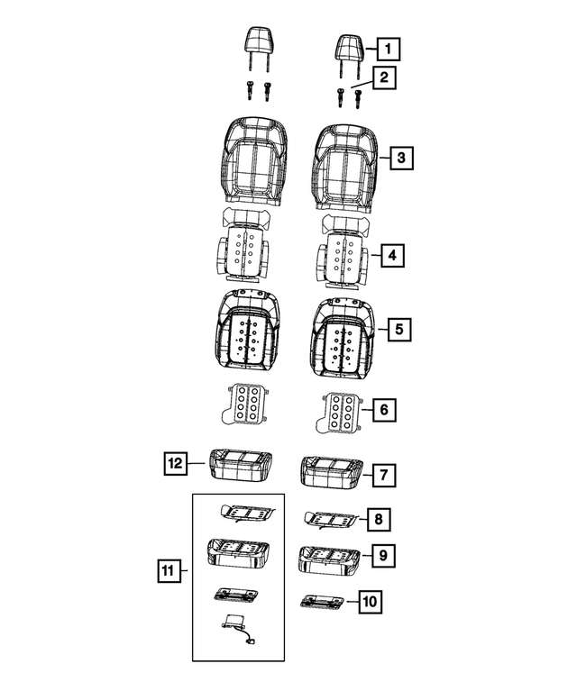 2021-2024 Jeep Heated Seat Element, Right 68346541AC | Mopar eStore