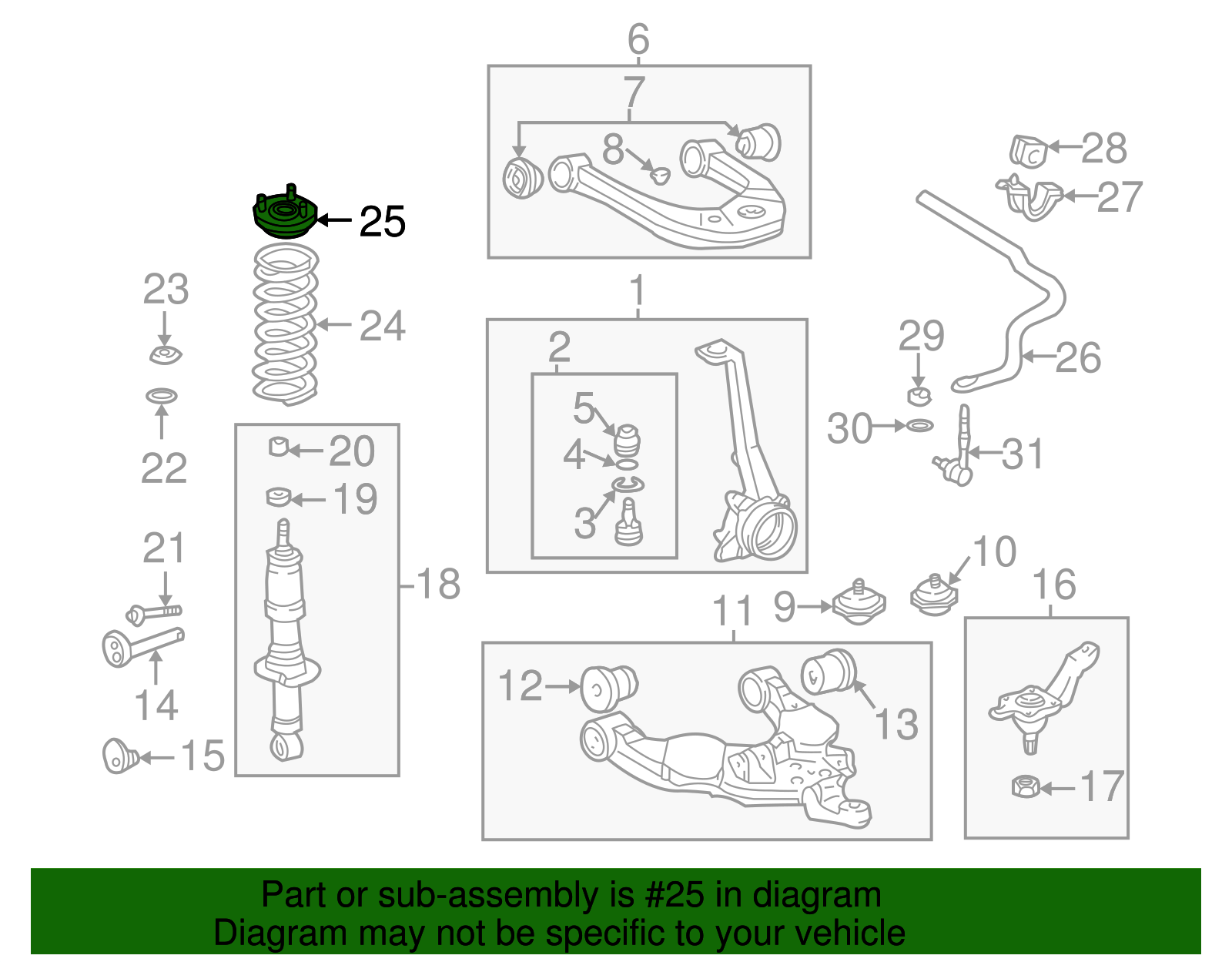 48609-0C021 - Shock Mount (Left, Right, Front) 2000-2007 Toyota | Longo ...