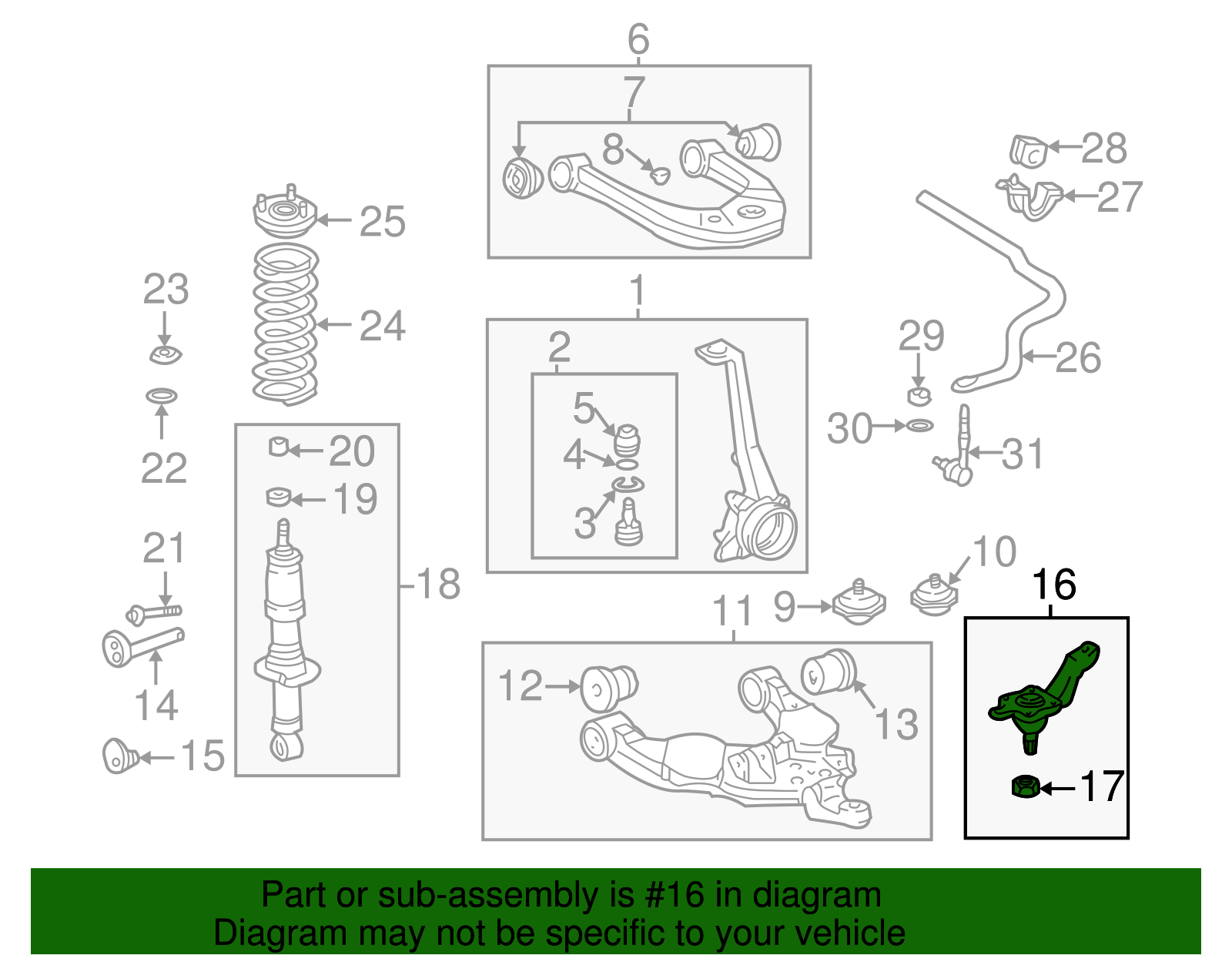 2000-2003 Toyota Suspension Ball Joint (Right, Front, Lower) 43330 ...