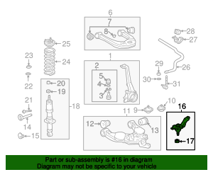 43330-39825 - Suspension Ball Joint (Right, Front, Lower) - 2004-2007 ...