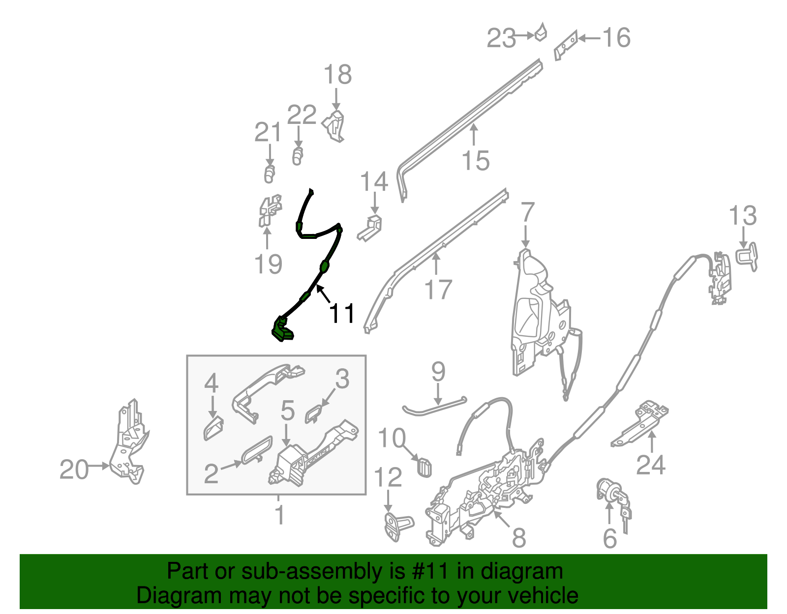 2012-2021 Nissan Lower Latch 82480-1PA0A | Bill Kay Nissan Parts