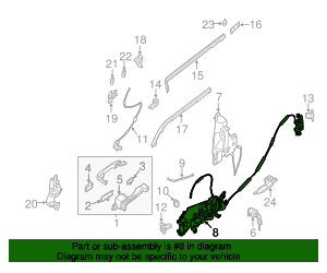 82500-9JJ0B - Upper Latch 2012-2021 Nissan | Nissan Parts & Accessories ...