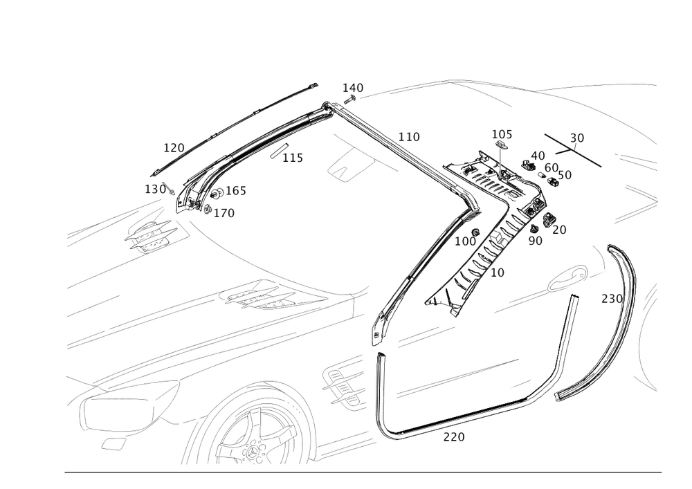 231-690-03-39 - Retaining Rail | Buy Mercedes Parts Now