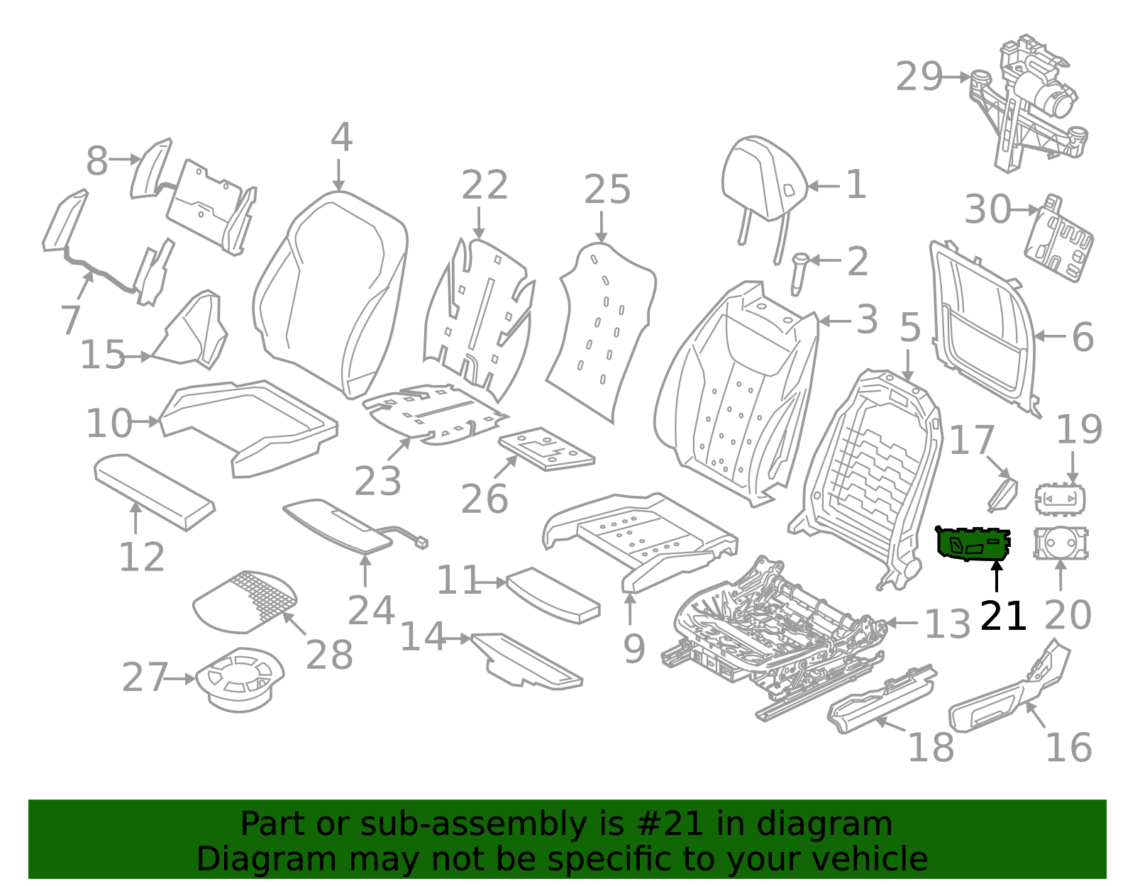 61-31-5-A8B-FC9 - 2021-2024 BMW - Power Seat Switch | BMWPartsHub