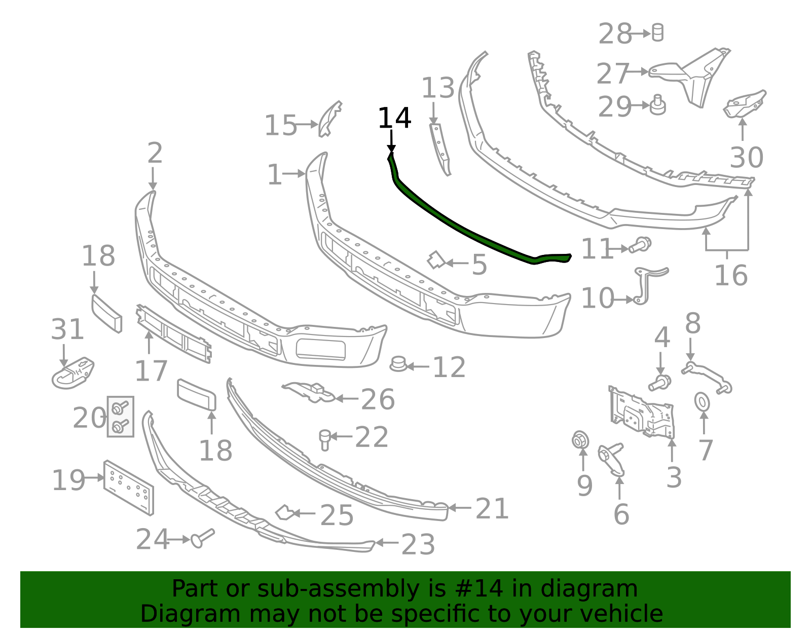 2018-2020 Ford F-150 Bumper Trim JL3Z-17626-D | OEM Parts Online
