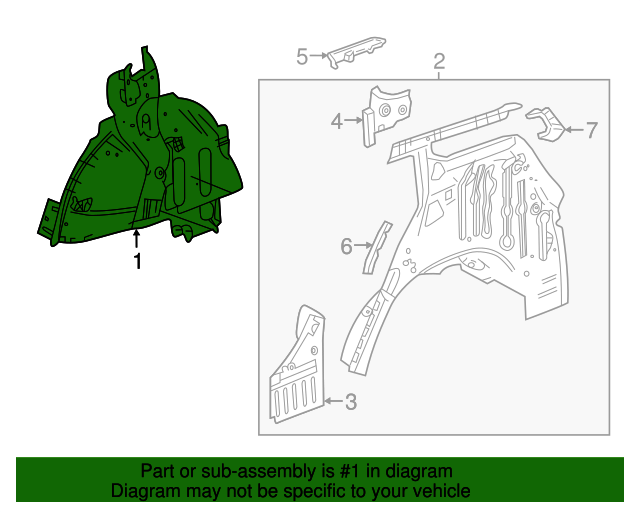 2018-2024 GM Inner Wheelhouse 84856569 GM | GMPartsDirect.com