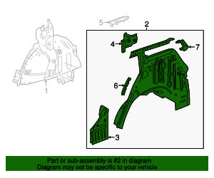 2018-2023 GMC Terrain Passenger Side Quarter Inner Lower Panel 84652842 ...