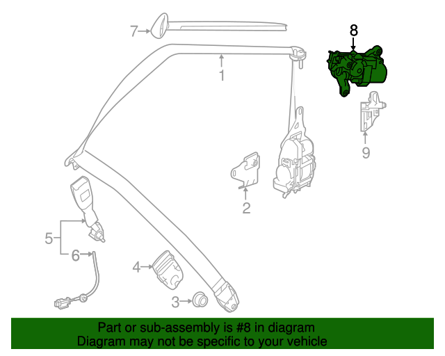 217-860-02-82 - Seat Belt Height Adjust Motor 2015-2020 Mercedes-Benz ...