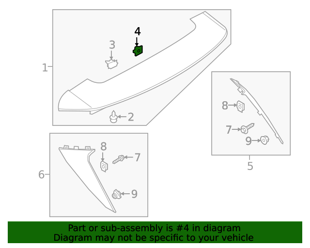 2020-2021 Ford Escape Spoiler Nut -W790490-S900 | TascaParts.com