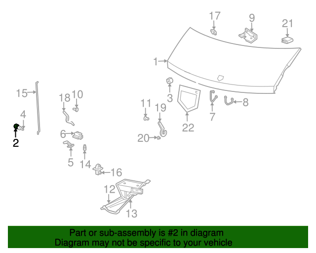 1998-2003 Dodge Hood Stop Buffer 55347225 | TascaParts.com