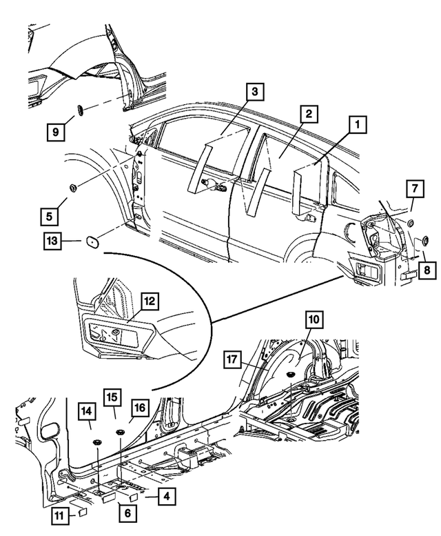 2005-2009 Mopar Body Plug 55360494AA | My Mopar Parts