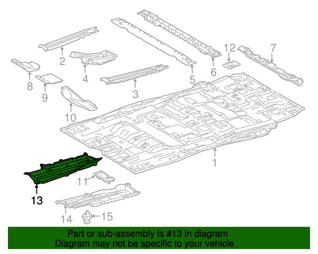 58165-08010 - Floor Pan Splash Shield 2011-2020 Toyota Sienna ...