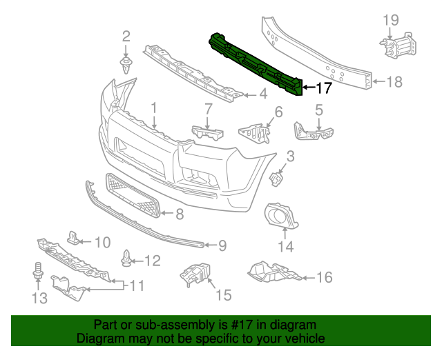 52611-35030 - Energy Absorber - 2010-2013 Toyota 4Runner | OEM Genuine ...