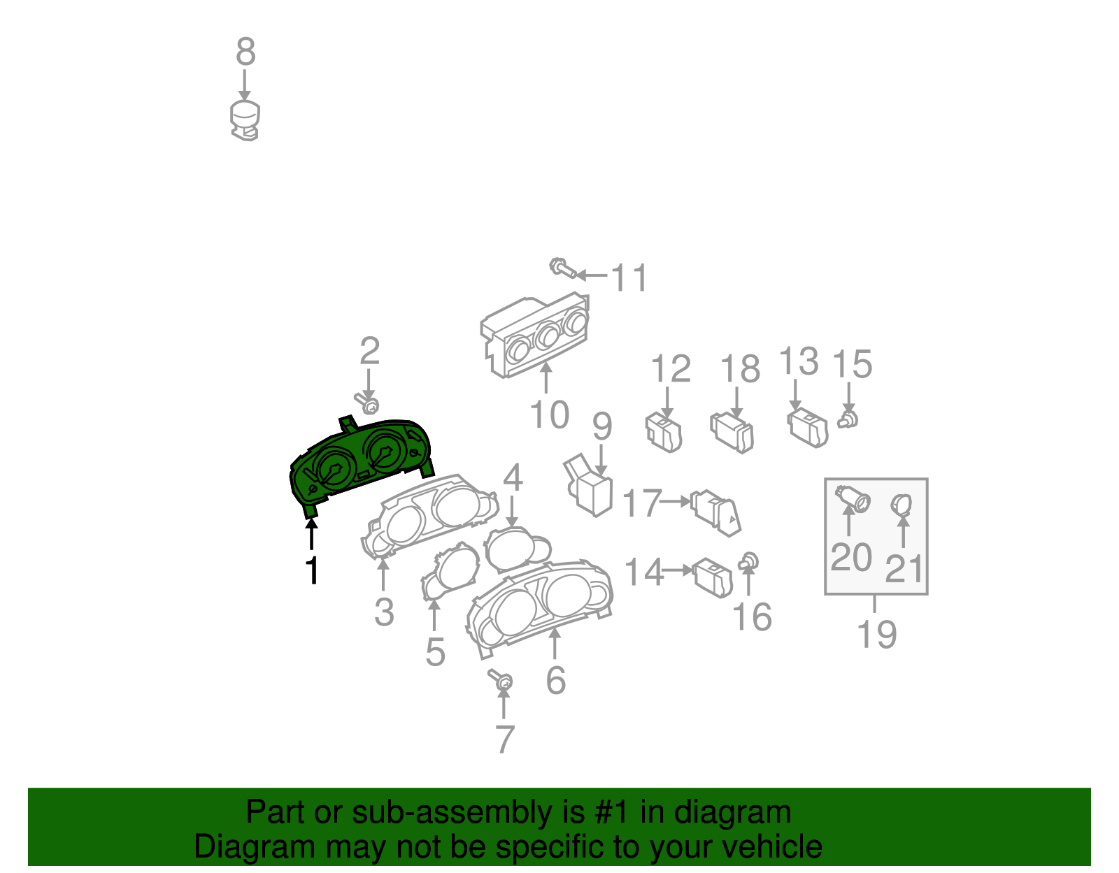2007-2008 Mazda CX-9 Instrument Cluster TD16-55-471B | OEM Parts Online