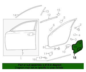 67832-53060 - Door Water Deflector 2014-2024 Lexus | AutoNationParts.com