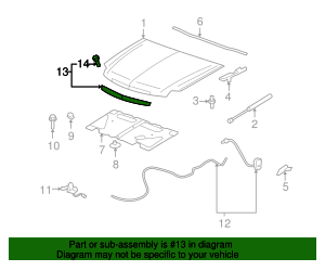 2008-2013 GM Hood Molding 15852788 | GMPartsDirect.com