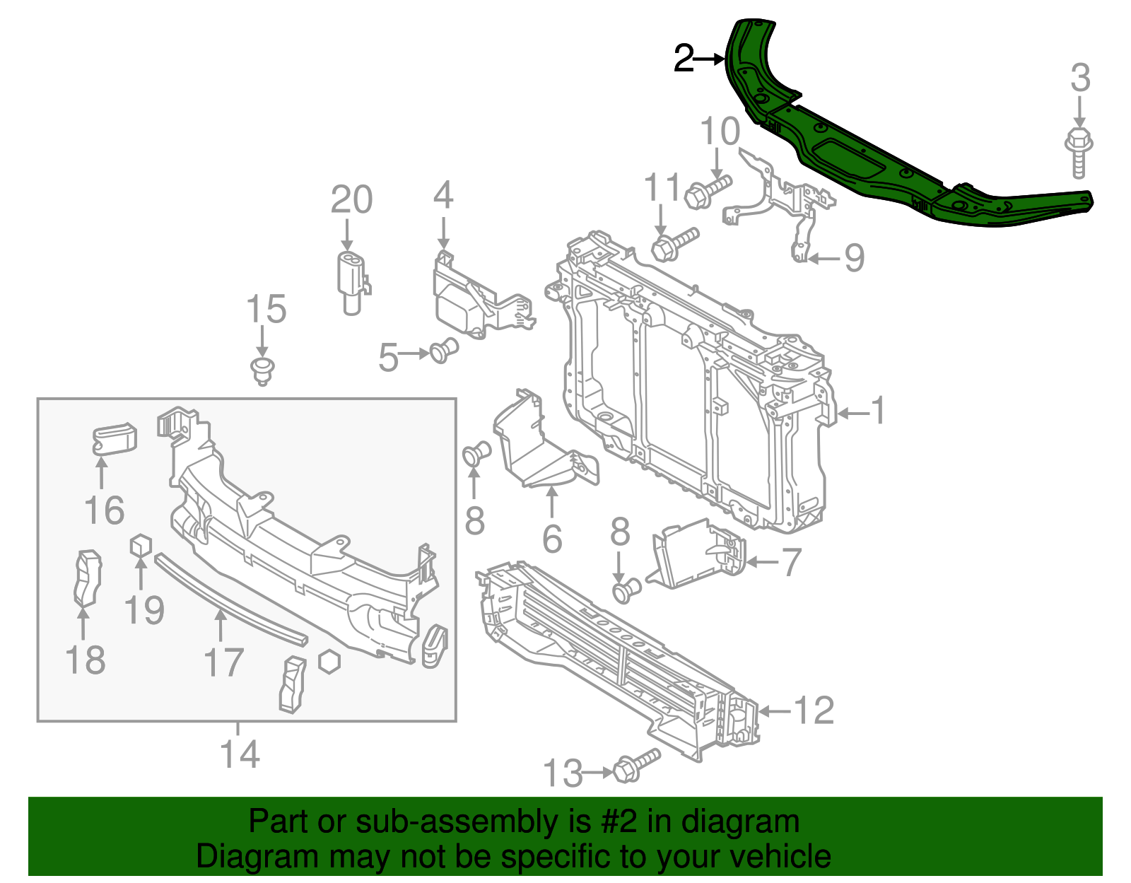 2014-2018 Mazda 3 Upper Tie Bar B45A-53-150A | RealMazdaParts.com