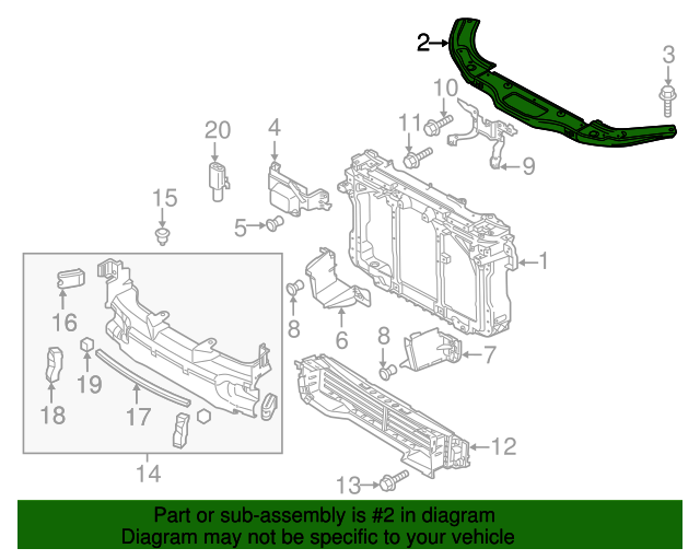 2014-2018 Mazda 3 OEM NEW 2014-2018 Mazda 3 Radiator Support Upper Tie ...