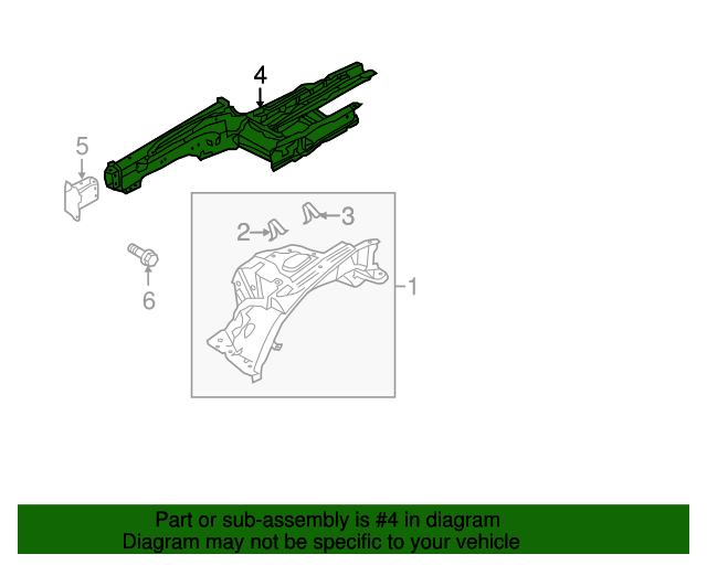 2011-2013 Hyundai Equus Lower Rail 64601-3N000 | QuirkParts