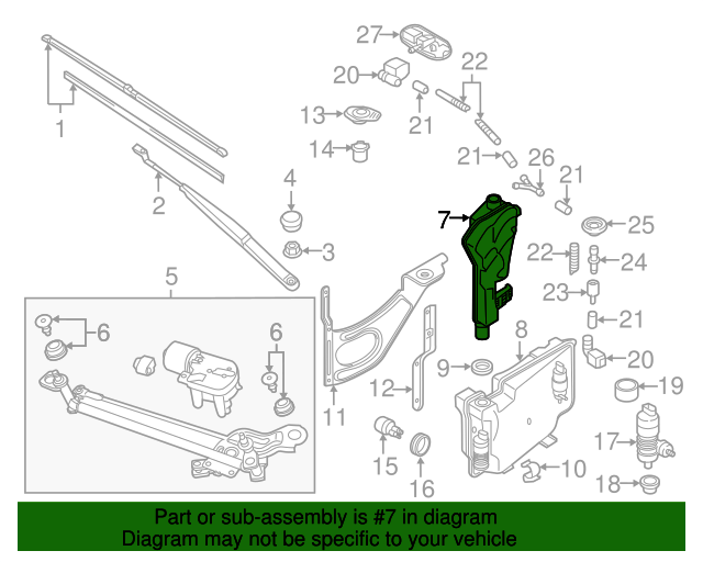 2015-2019 Volkswagen Golf R Washer Fluid Reservoir 5Q0-955-453-AK ...