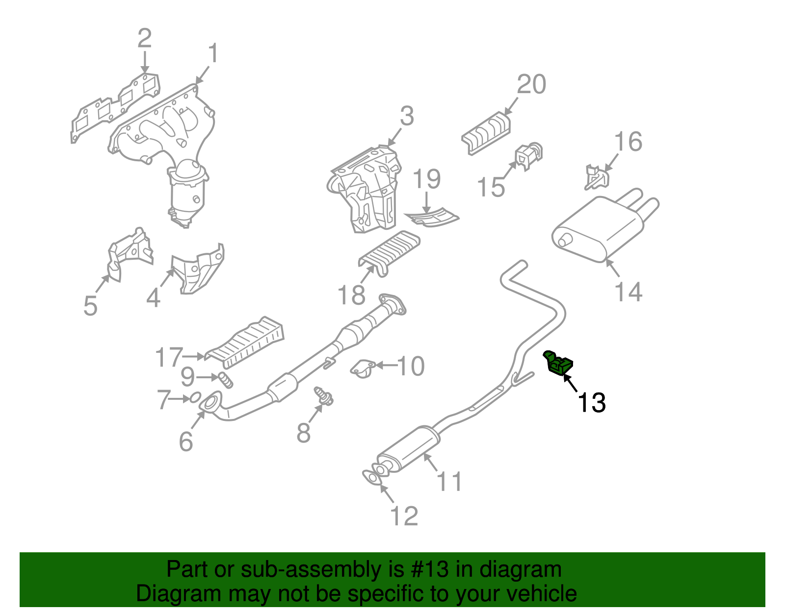 2002-2008 Nissan Resonator & Pipe Mount 20621-8J000 | Temecula Nissan Parts