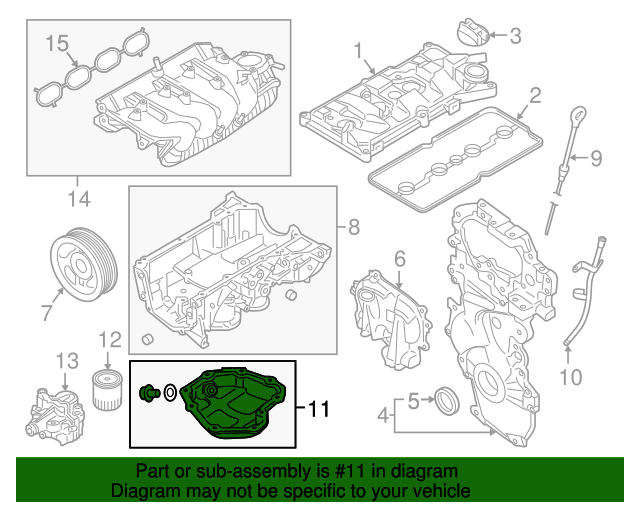 2011-2019 Nissan Oil Pan 11110-1KC0B | TascaParts.com