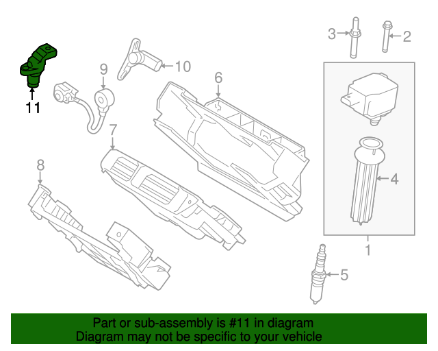 2012-2019 Land Rover Camshaft Position Sensor Evoque. Discovery Sport ...