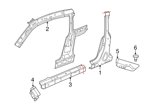5C5-809-220-B - Lock Pillar Reinforced - 2012-2015 Volkswagen Beetle ...