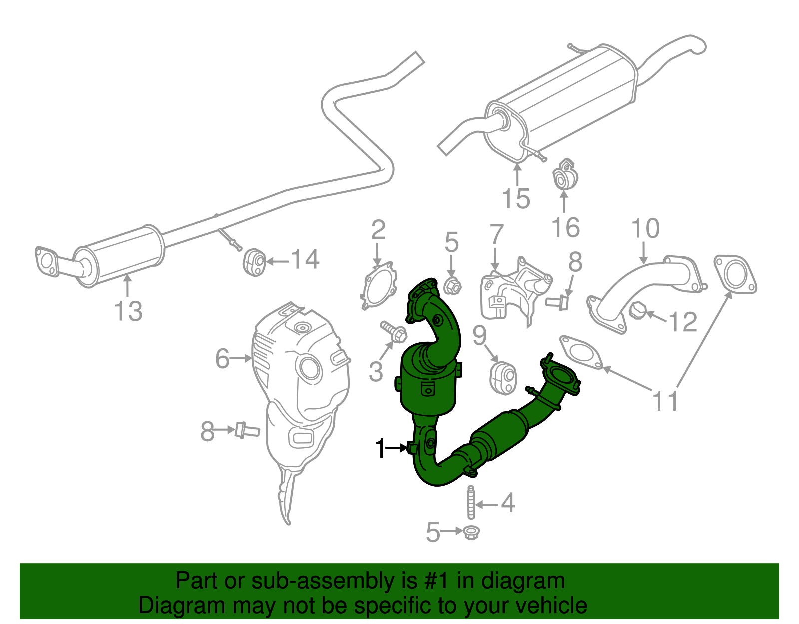 DV2Z-5E212-A - Catalytic Converter 2014-2017 Ford Fiesta | Big 3 Auto Parts
